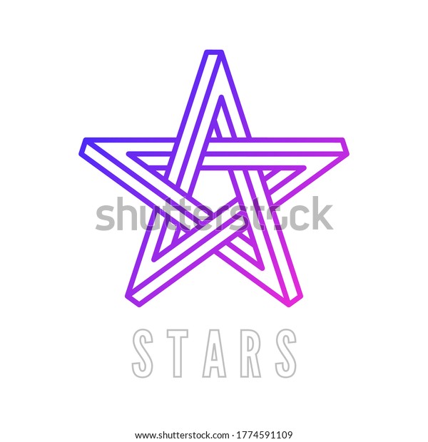 Stars Symbol Vector Overlapping Line Stock Vector (Royalty Free ...