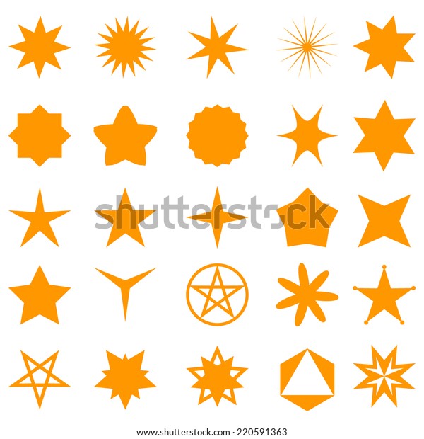 Stars Vector Shapes Set Stock Vector (Royalty Free) 220591363 ...
