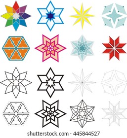 Stars Vector Shapes Set Collection Stars Stock Vector (Royalty Free ...