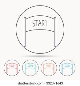 Start Banner Icon Marathon Checkpoint Sign Stock Vector (Royalty Free ...
