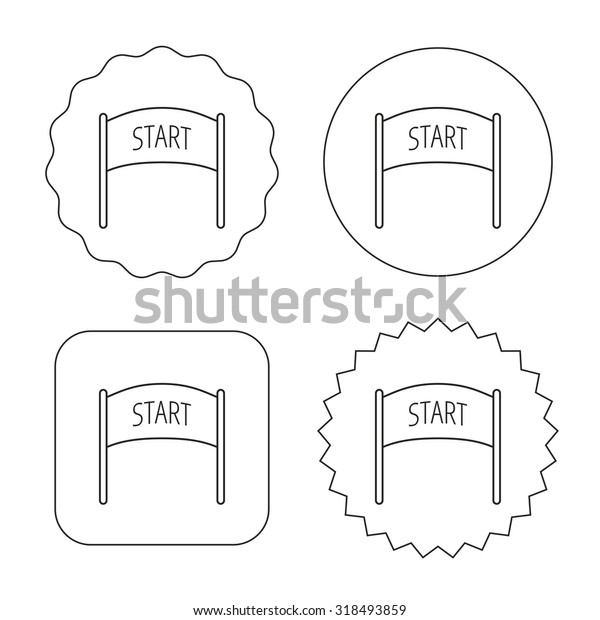Start Banner Icon Marathon Checkpoint Sign Stock Vector (Royalty Free ...
