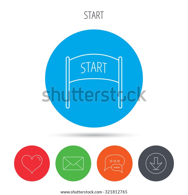 Start Banner Icon Marathon Checkpoint Sign Stock Vector (Royalty Free ...