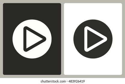 Start Black White Icons Vector Illustration Stock Vector (Royalty Free ...