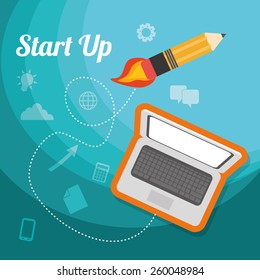 Start Business Design Vector Illustration Stock Vector (Royalty Free ...