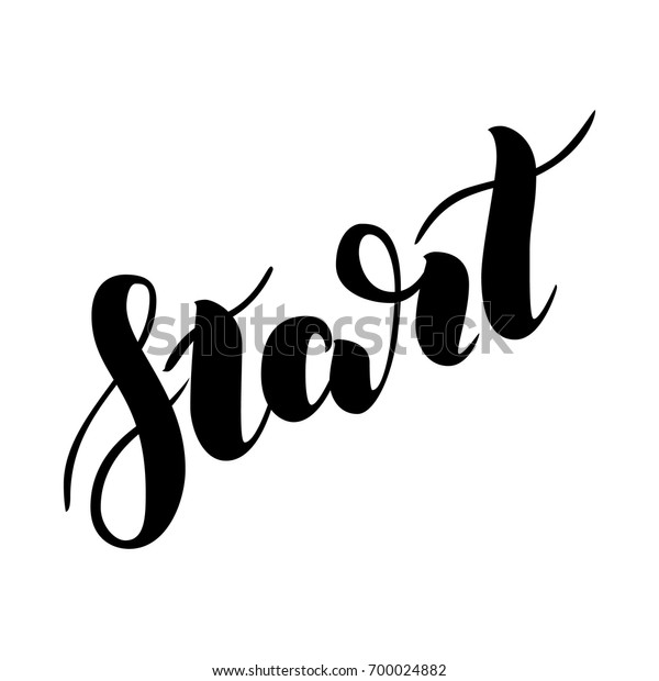 Start Card Hand Drawn Lettering Background Stock Vector (Royalty Free ...