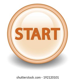 Start Circular Icon On Orange Background Stock Vector (Royalty Free ...