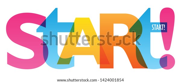 Start Colorful Vector Concept Word Typography Stock Vector (Royalty ...