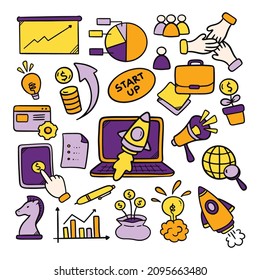 Start Concept Doodle Set Stock Vector (Royalty Free) 2095663480 ...