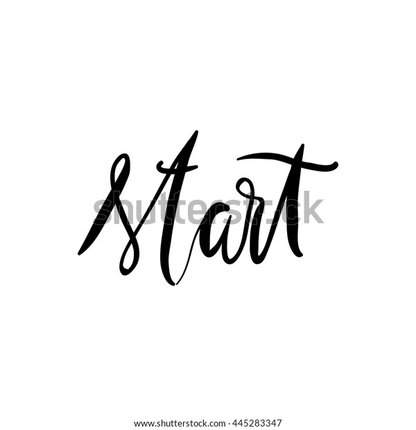 Start Finish Hand Lettering Design Stock Vector (Royalty Free) 445283347