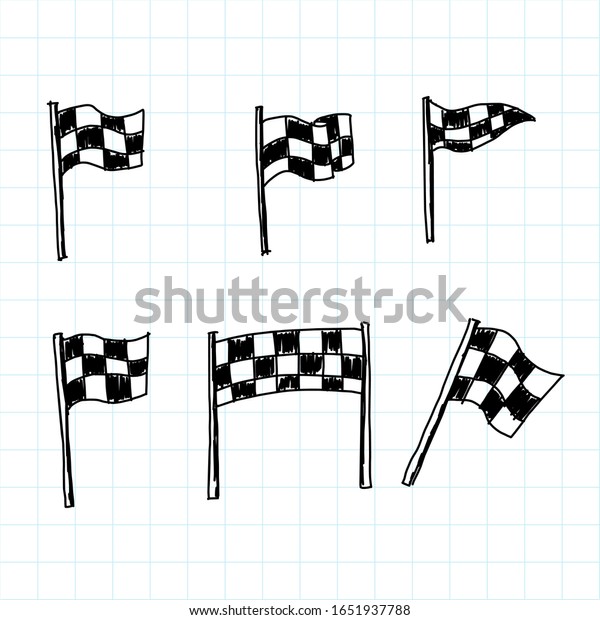 Start Finish Line Banners Doodle Style Stock Vector (Royalty Free ...