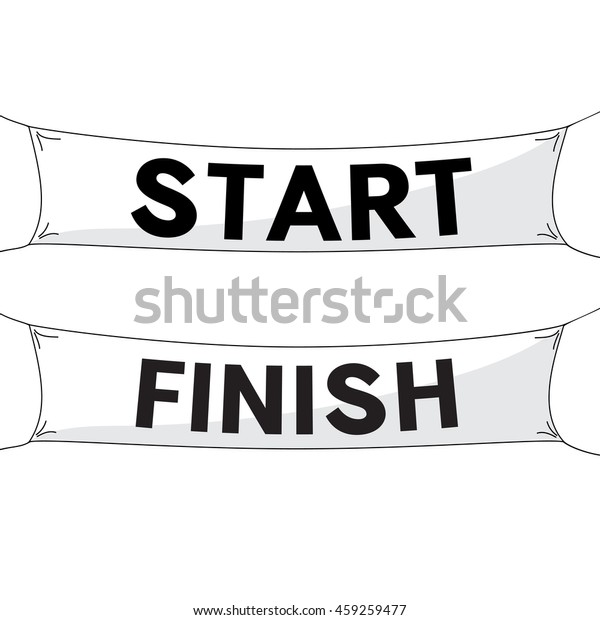 Start Finish Lines White Banners Vector 스톡 벡터(로열티 프리) 459259477