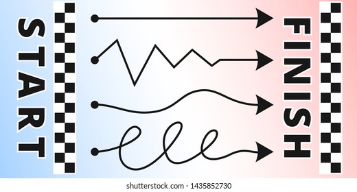 Start Finish Text Trajectory Line Stroke Stock Vector (Royalty Free ...