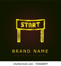 Start Golden Metallic Logo Stock Vector (Royalty Free) 703068097 ...