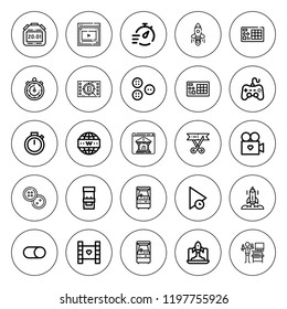 Start Icon Set Collection 25 Outline Stock Vector (Royalty Free ...