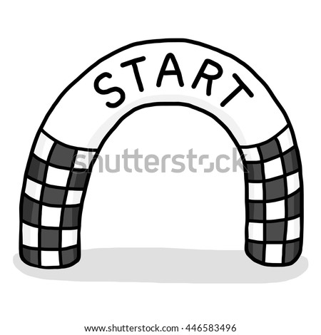 Start Line Cartoon Vector Illustration Hand Stock Vector (Royalty Free ...