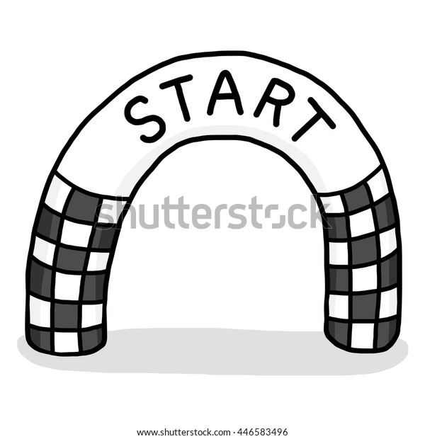 Start Line Cartoon Vector Illustration Hand Lagervektor (royaltyfri ...