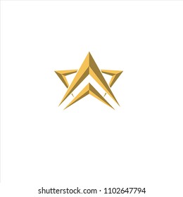 Start Logo 3d Gold Concept Stock Vector (Royalty Free) 1102647794 ...