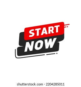 Start Now Banner Vector Illustration Flat Stock Vector (Royalty Free ...