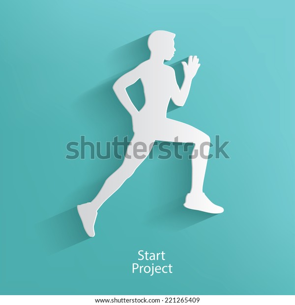 Start Project Symbol On Blue Backgroundclean Stock Vector (Royalty Free ...
