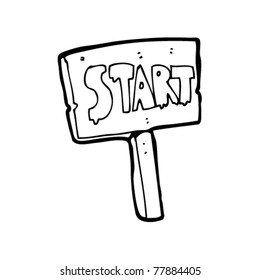 Stock vektor „Start Sign Cartoon“ (bez autorských poplatků) 79833028 ...