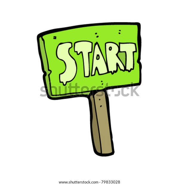 Stock vektor „Start Sign Cartoon“ (bez autorských poplatků) 79833028