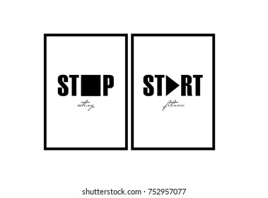Start Stop Concept Poster Card Poster Stock Vector (Royalty Free ...