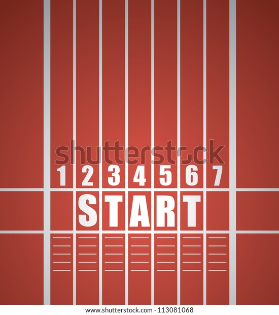Start Track Line On Red Running Stock Vector (Royalty Free) 113081068 ...