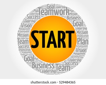 Start Word Cloud Collage Business Concept Stock Vector (Royalty Free ...