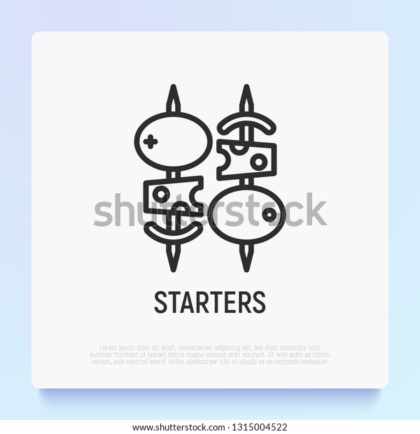 Starters Appetizers Thin Line Icon Modern Stock Vector (Royalty Free ...