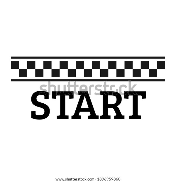 Starting Line Black White Checkered Flag Stock Vector (Royalty Free ...