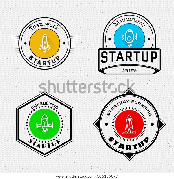 Startup Badges Logos Labels Any Use Stock Vector (Royalty Free ...