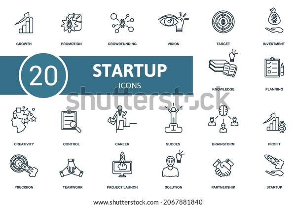 Startup Icon Set Collection Simple Elements Stock Vector (Royalty Free ...