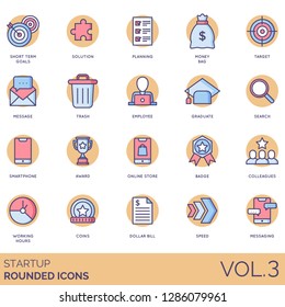 Startup Icons Including Short Term Goals: vector de stock (libre de ...