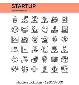 Business Management Outline Icon Collection Thin Stock Vector (Royalty ...