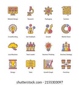 Startup Minimal Icons Stroked Vectors Stock Vector (Royalty Free ...