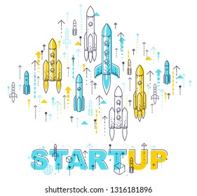 Startup Rockets Take Off Space Rockets Stock Vector (Royalty Free) 1316181896 | Shutterstock