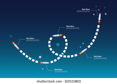 Startup Route Success Rocket Ballistics Path Stock Vector (Royalty Free ...