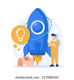 Startup Space Business Concept Cartoon Startup Stock Vector (Royalty ...