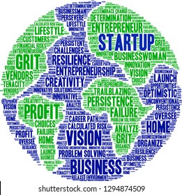 Startup Word Cloud On White Background Stock Vector (Royalty Free ...