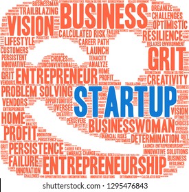 Startup Word Cloud On White Background Stock Vector (Royalty Free ...