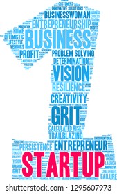 Startup Word Cloud On White Background Stock Vector (Royalty Free ...