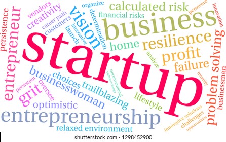 Startup Word Cloud On White Background Stock Vector (Royalty Free ...