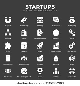 Startups Icon Pack Black Color Stock Vector (Royalty Free) 2199586393 ...
