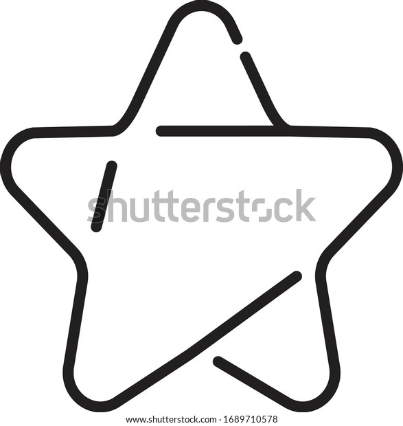 Starvector Black Line Star Iconround Corner Stock Vector (Royalty Free ...