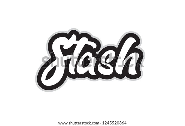 Vektor Stok Stash Hand Written Word Text Typography (Tanpa Royalti ...