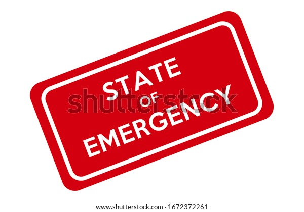 State Emergency Signboard White Text On Stock Vector (Royalty Free ...