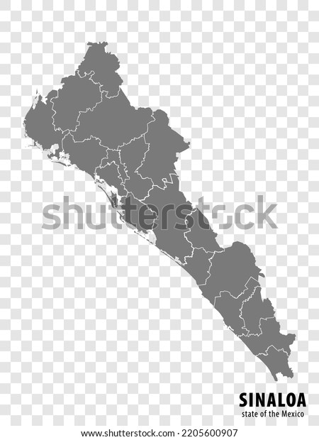 Mapa de Sinaloa Estatal de México: vector de stock (libre de regalías ...