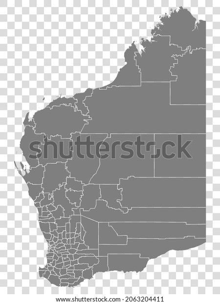 State Western Australia Map On Transparent Stock Vector (Royalty Free ...
