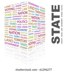 State Word Collage On White Background Stock Vector (Royalty Free ...