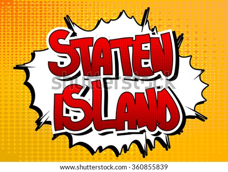 Staten Island Comic Book Style Word Stock Vector (Royalty Free ...